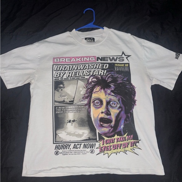 Hellstar | Shirts | Hellstar Brainwashed By Hellstar White Tshirt ...